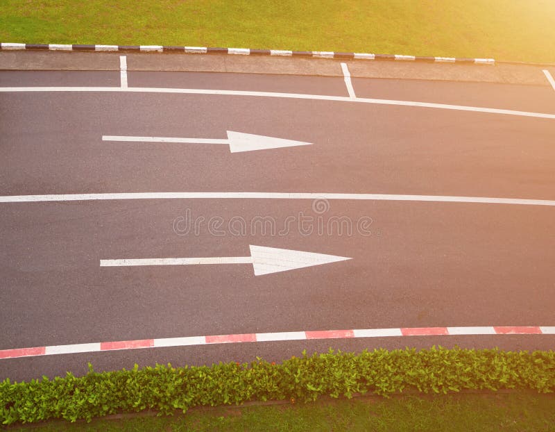 Arrow sign on the road. stock photo. Image of downtown - 160904990