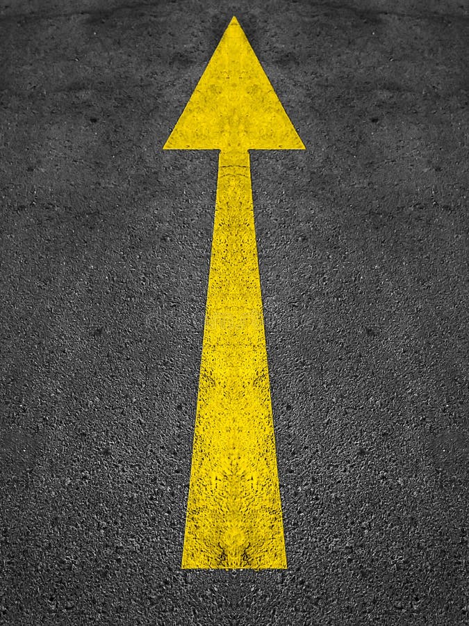 Arrow Sign on Road stock image. Image of guidance, street - 49857671