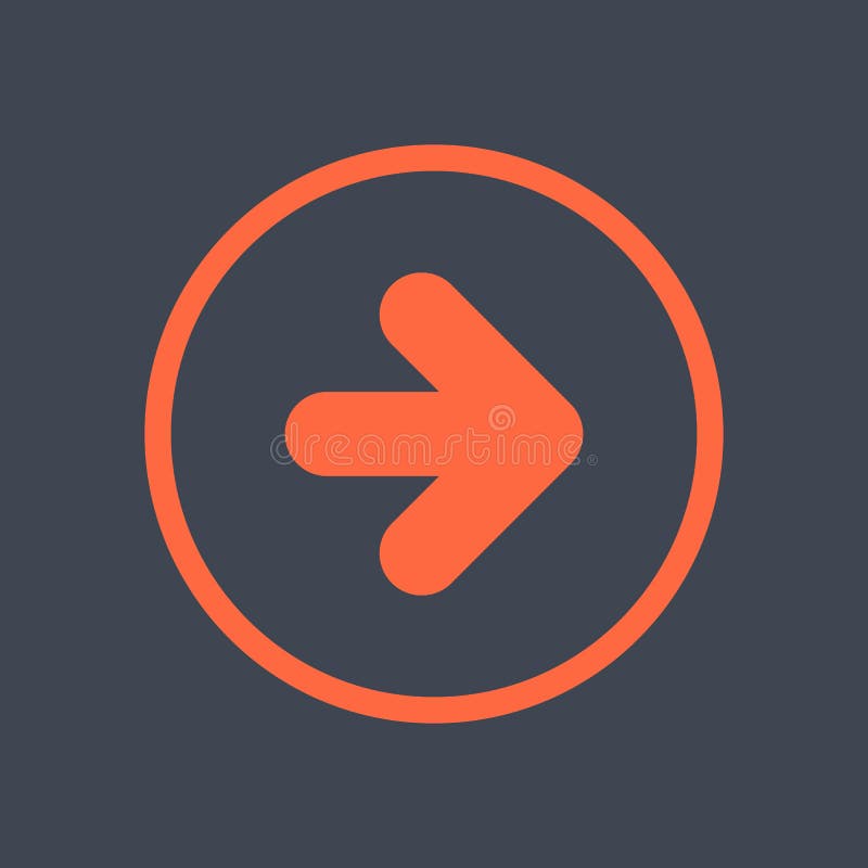 Arrow Sign in a Round Icon. Web Button Created in Flat Style Stock ...
