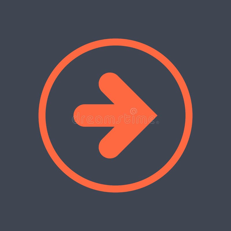 Arrow Sign in a Round Icon. Web Button Created in Flat Style Stock ...