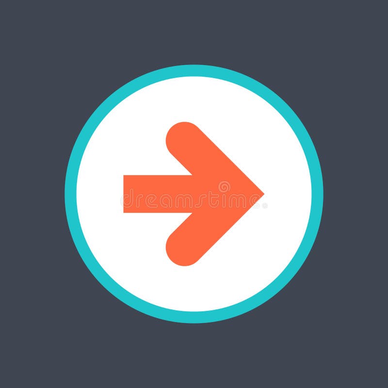 Arrow Sign in a Round Icon. Web Button Created in Flat Style Stock ...