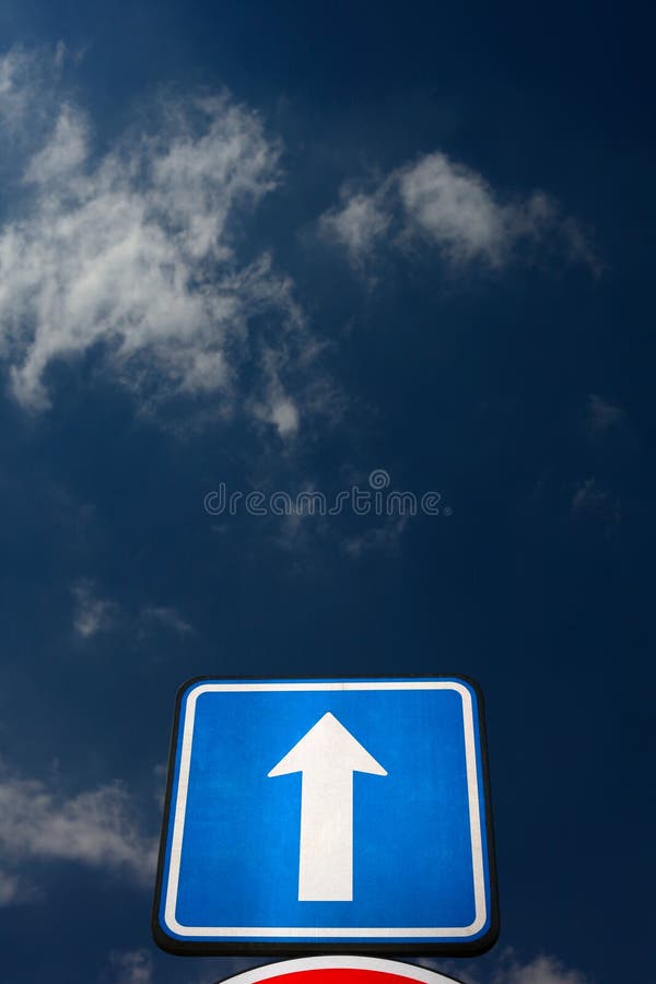 Arrow Sign Show Up To the Skye Stock Photo - Image of close, guidance ...