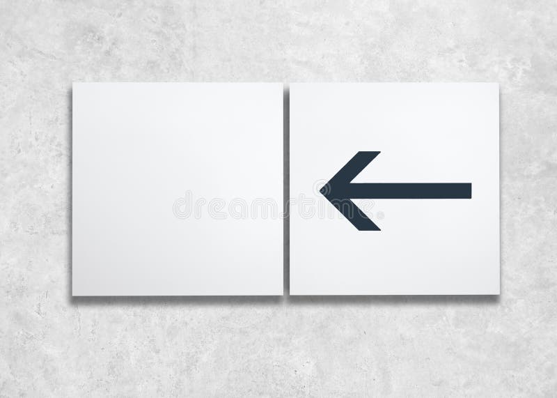 Arrow Sign and Space with White Wall Texture Stock Illustration ...