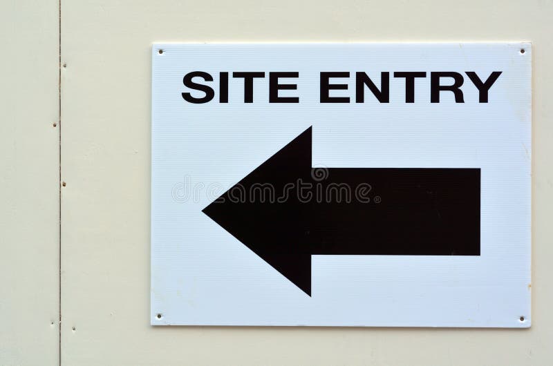 Arrow Sign To Site Entry Stock Photos - Free & Royalty-Free Stock ...