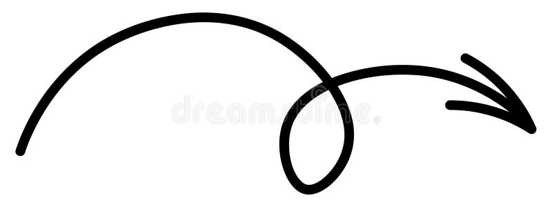Arrow Sign Twisted into a Loop. Sketch. Illustration. Curved Black Sign ...