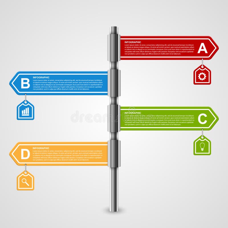 Arrow Signpost Business Options Infographics Design Template. Stock ...