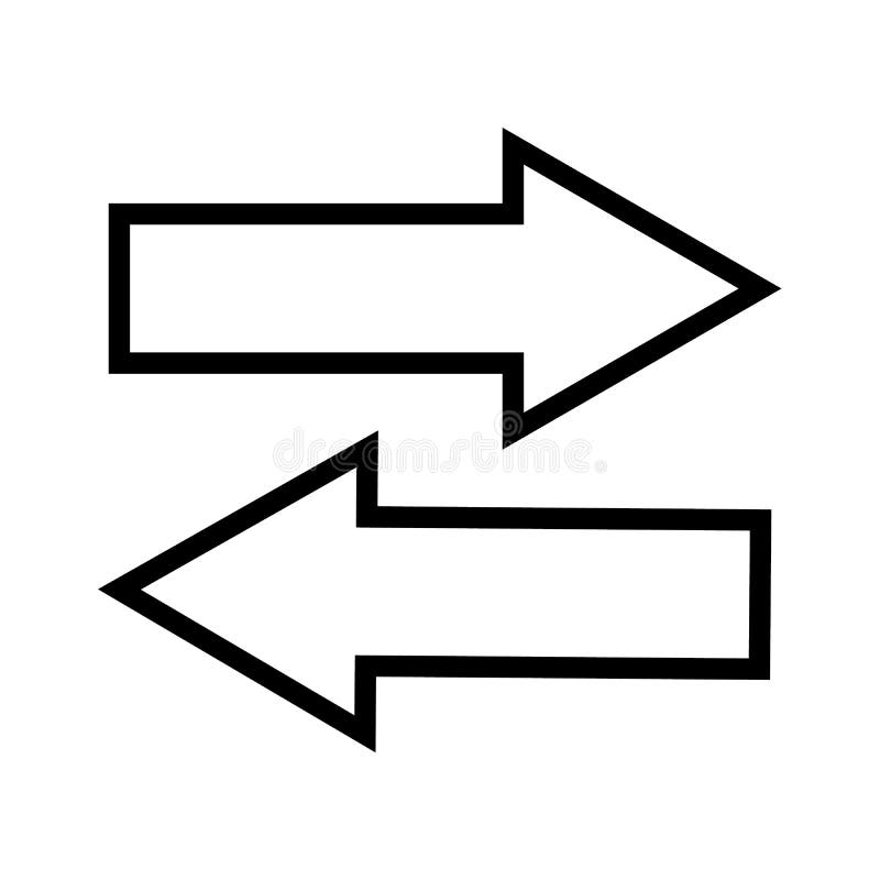 2 Arrow Signs Line. Vector Simple Modern Icon Design Illustration Stock ...