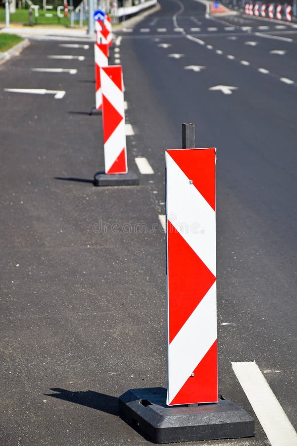 Arrow Signs at the Road Crossing Stock Photo - Image of city, signs ...