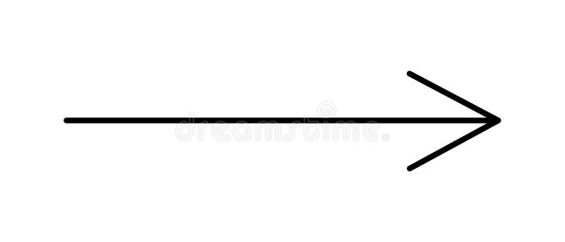 Arrow Simple Hand Drawn Vector Illustration, Horizontal Sign Pointing ...