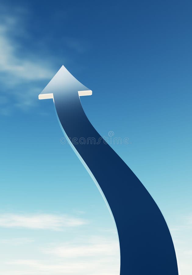 Arrow in the sky stock illustration. Illustration of development - 26750961