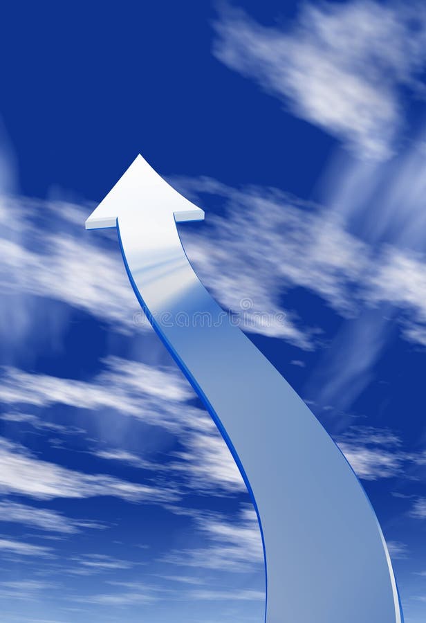 Arrow in the sky stock illustration. Illustration of development - 26750961