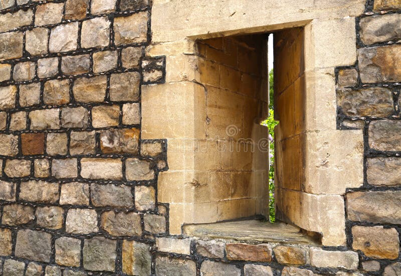Arrow Slit Window Vertical Aperture at Windsor Castle Stock Photo ...