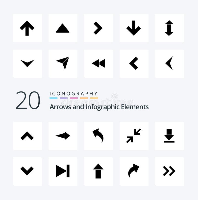 20 Arrow Solid Glyph Icon Pack Like Dawn Zoom Right Arrow Back Stock ...