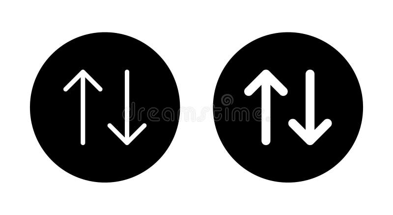 Arrow Sort Icon on Black Circle. Item Sorting Button Stock Vector - Illustration of black ...