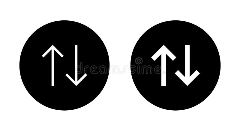 Arrow Sort Icon on Black Circle. Item Sorting Sign Symbol Stock Vector ...