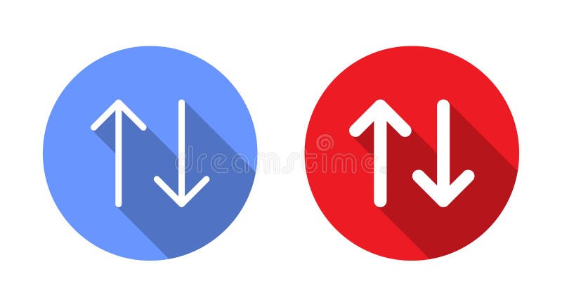 Arrow Sort Icon with Long Shadow. Item Sorting Button Stock Vector ...