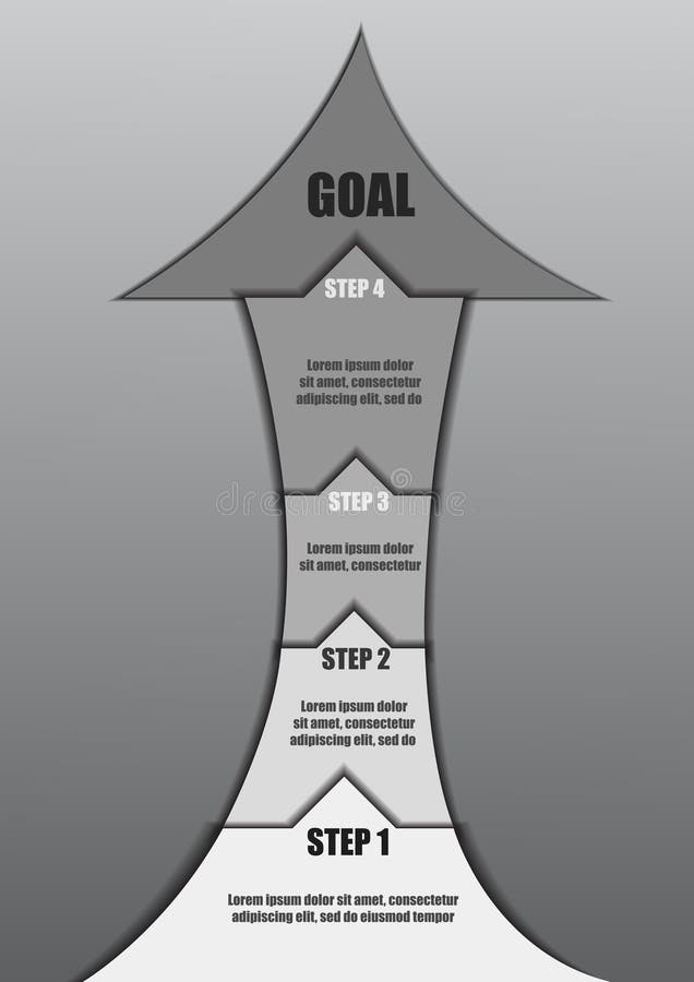 Arrow and Space for Text Each Step Stock Vector - Illustration of ...