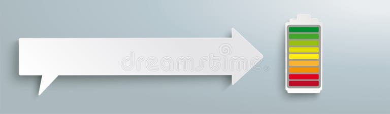Arrow Speech Bubble Battery Header Stock Vector - Illustration of ...