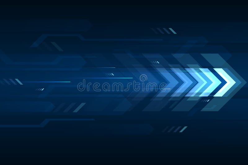 Arrow Speed Abstract Blue Background, Communication Data Transfer ...