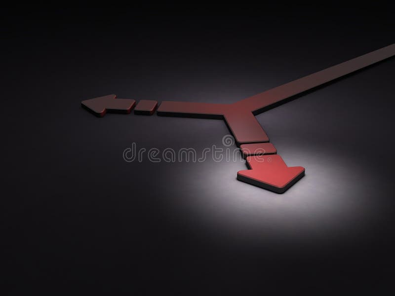 A Branch Point that Branches into Multiple Routes. White Background ...