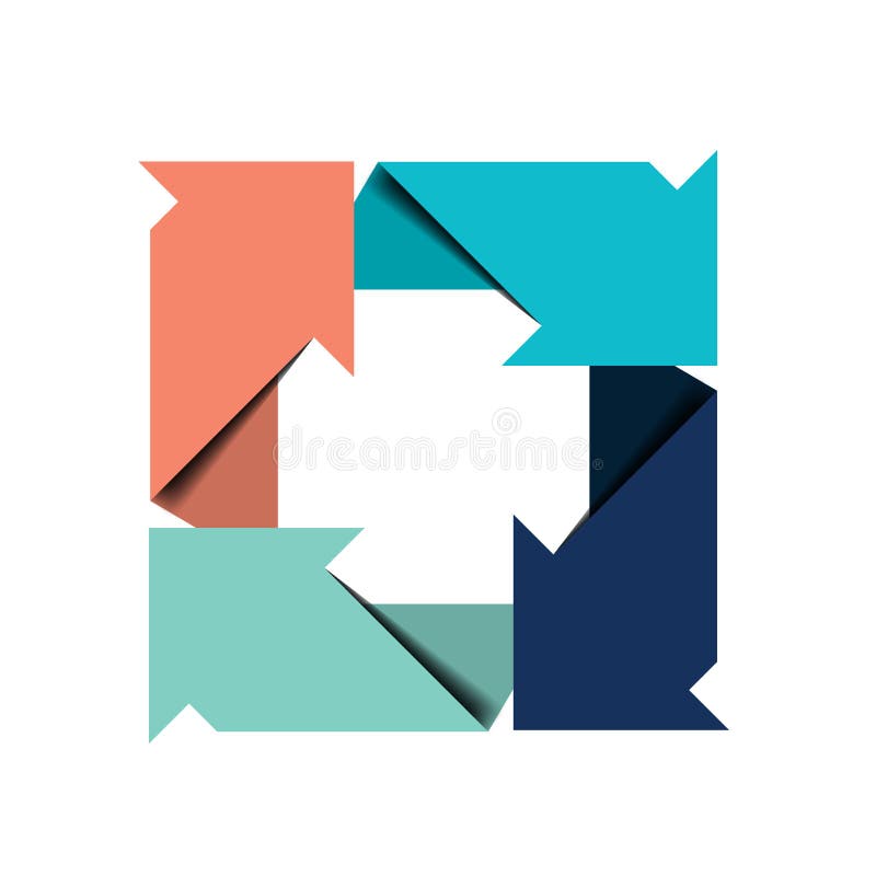 Arrow Square Connected Infographic. 4 Step Design Stock Vector ...