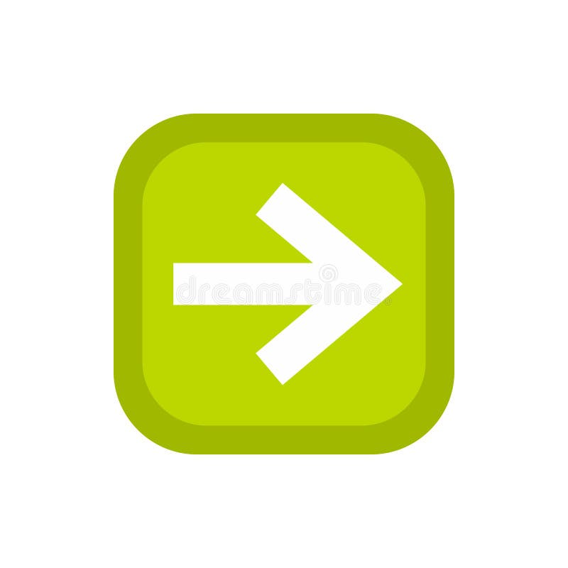 Arrow in Square Icon, Flat Style Stock Vector - Illustration of ...