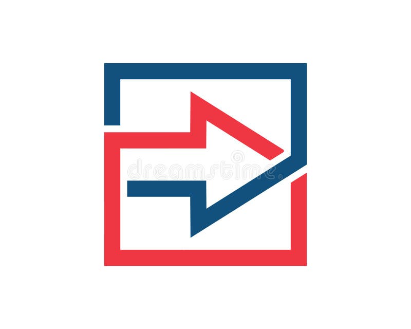 Arrow Square Logo Template Icon Stock Vector - Illustration of exit, label: 289468613