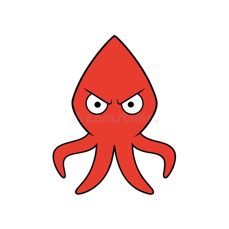 Arrow Squid Flies Icon Vector Illustration Stock Vector - Illustration ...