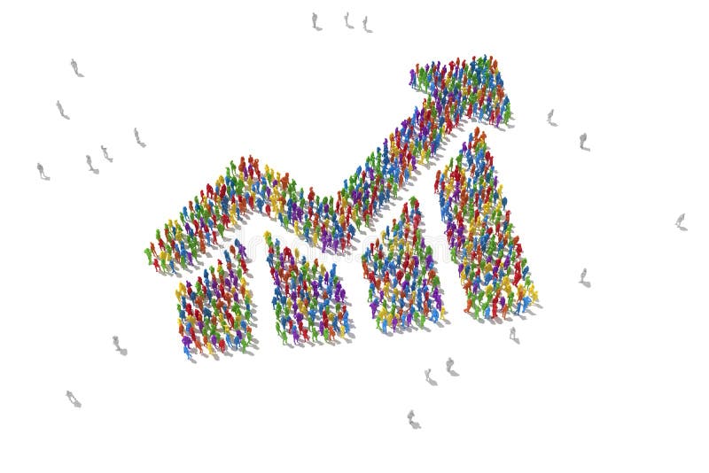 Arrow with Statistic People Stock Illustration - Illustration of money ...