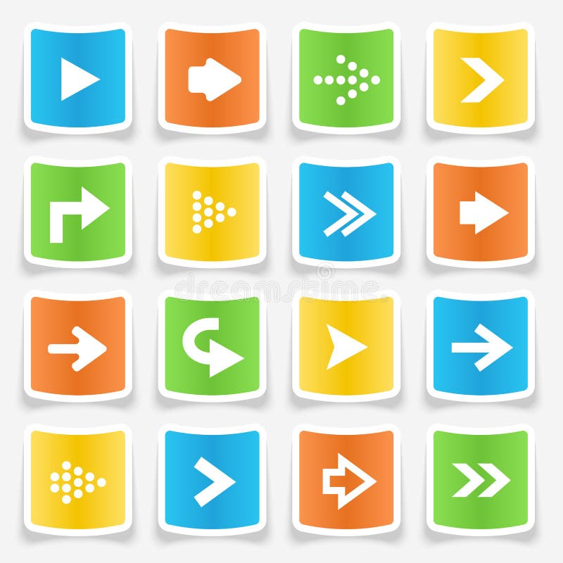 Arrow Sticker Icons stock vector. Illustration of graphic - 48529132