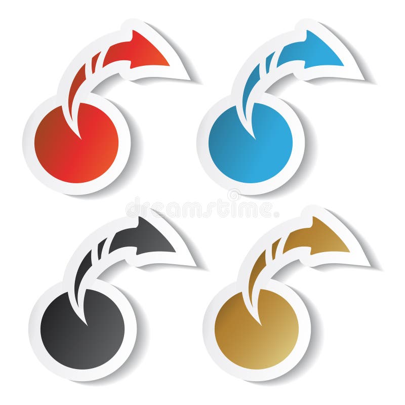 Arrow stickers stock illustration. Illustration of label - 19309550