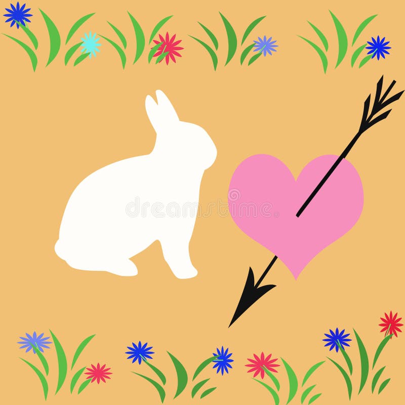 Arrow Straight into Heart As Soft As a Rabbit S Stock Illustration ...