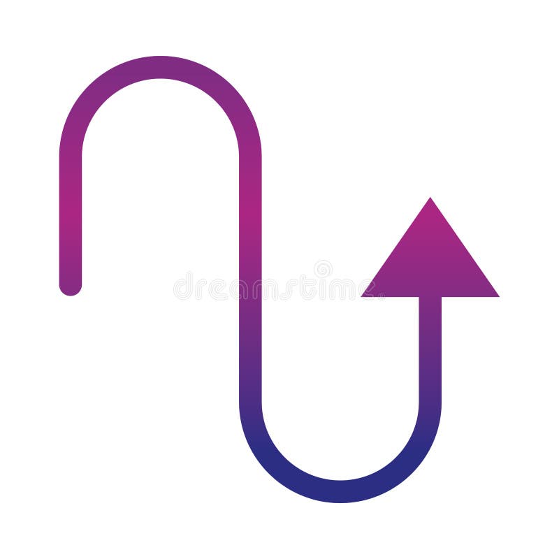 Arrow Stream Movement Growth Silhouette Style Icon Stock Vector ...