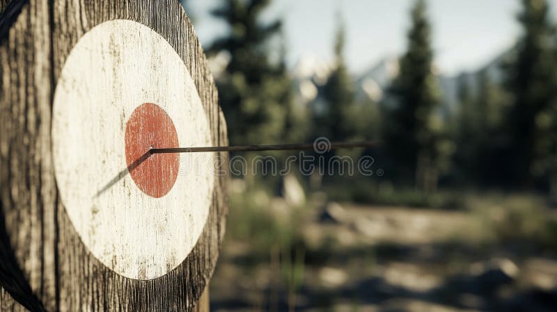 Rustic Wooden Archery Target Bullseye Outdoor Setting Stock Photos ...