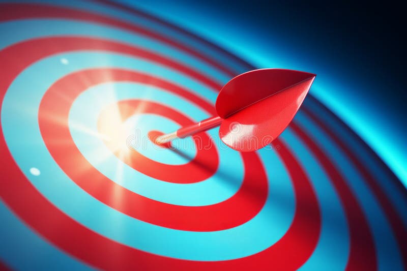 An Arrow Striking a Target with Precision Stock Illustration ...