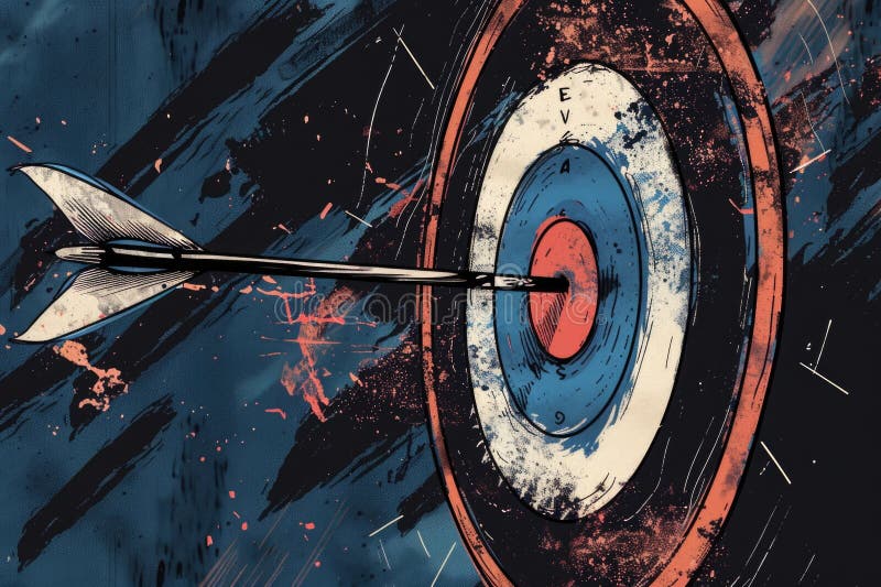 An Arrow Stuck in the Center of a Target Stock Image - Image of ...