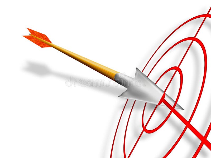 Arrow Stuck into Red Terget Stock Illustration - Illustration of ...