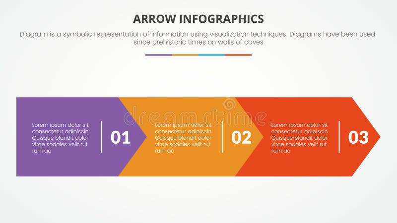 Arrow Style Infographic Slide Presentation Template with Modern Flat Style Color with 4 Arrow on ...