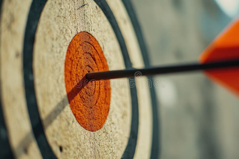 A Dart Strikes the Bullseye on a Target during a Recreational Activity ...