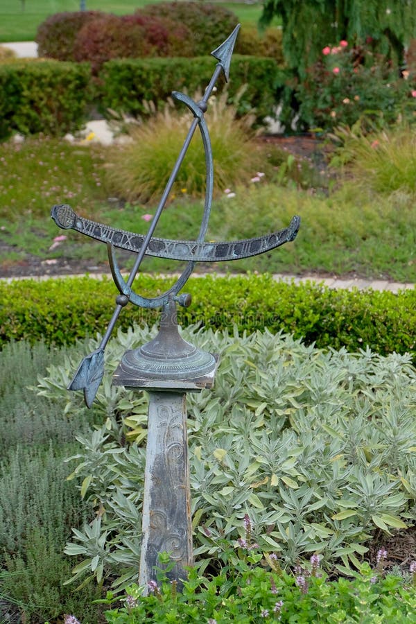 Arrow Sundial stock photo. Image of bushes, viewing, classic - 71103668