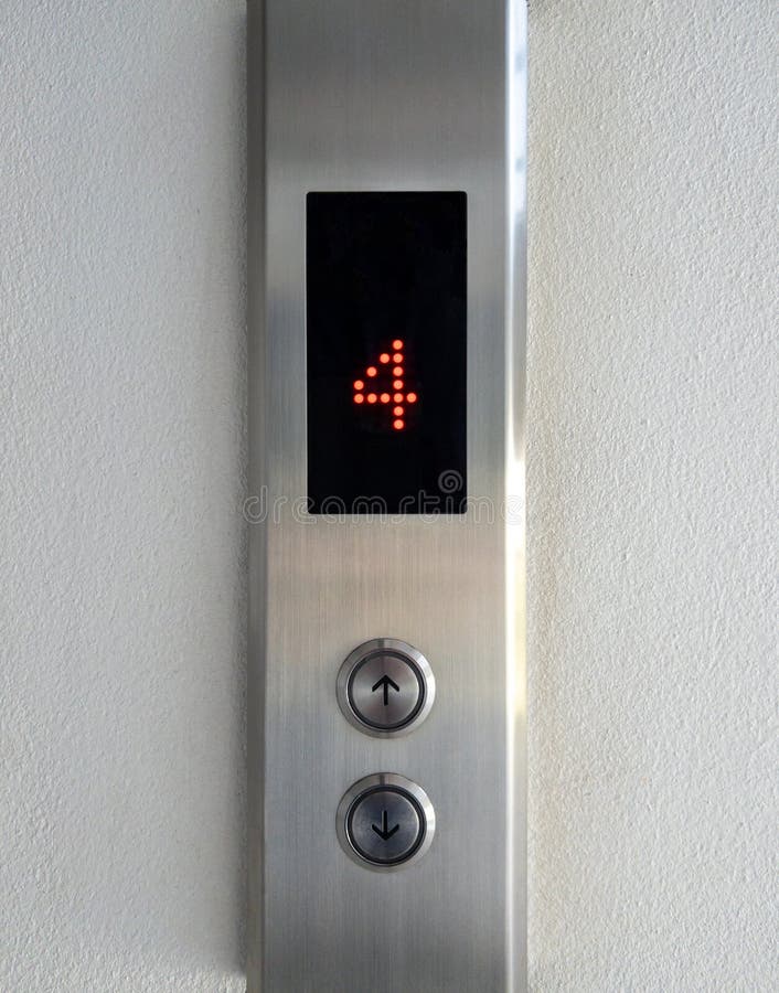 The Arrow Symbol with the Braille on the Push Button Stock Image ...