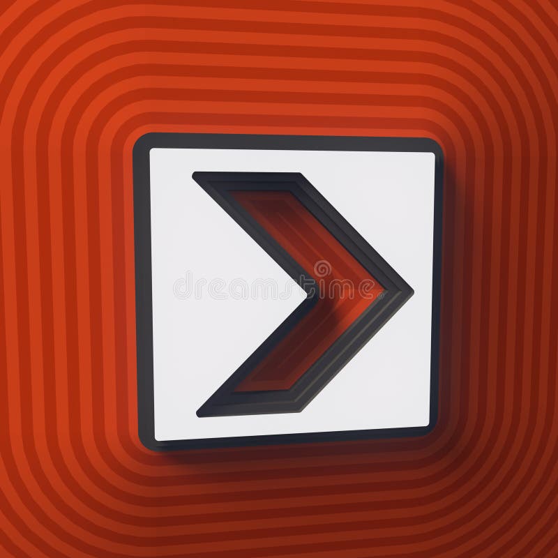 Arrow Symbol, Button with Shadow. Colorful Sign Stock Illustration ...