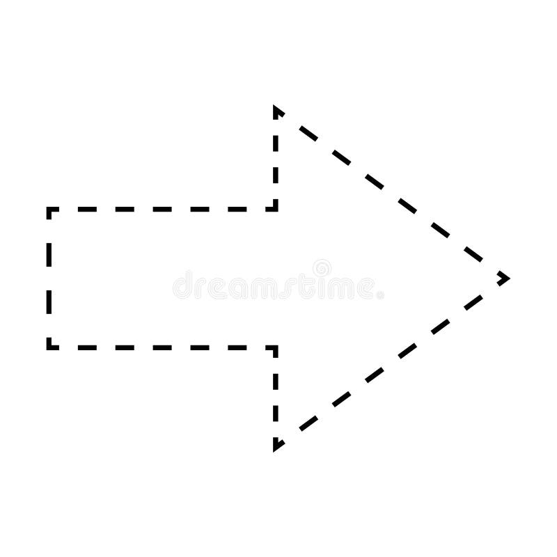 Arrow Symbol Dashed Shape Vector Icon for Creative Graphic Design Ui ...