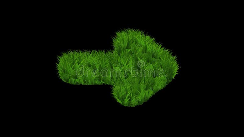 Arrow Symbol with Green Grass Effect on Plain Black Background Stock ...