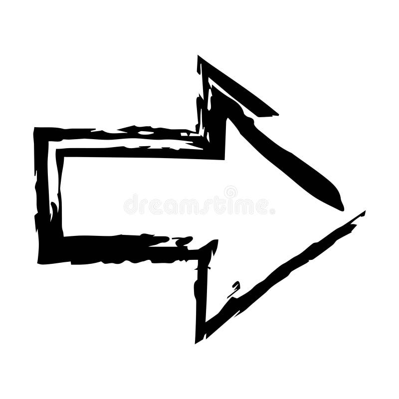 Arrow Symbol Icon, Grunge Texture Vector Element Direction Symbol ...