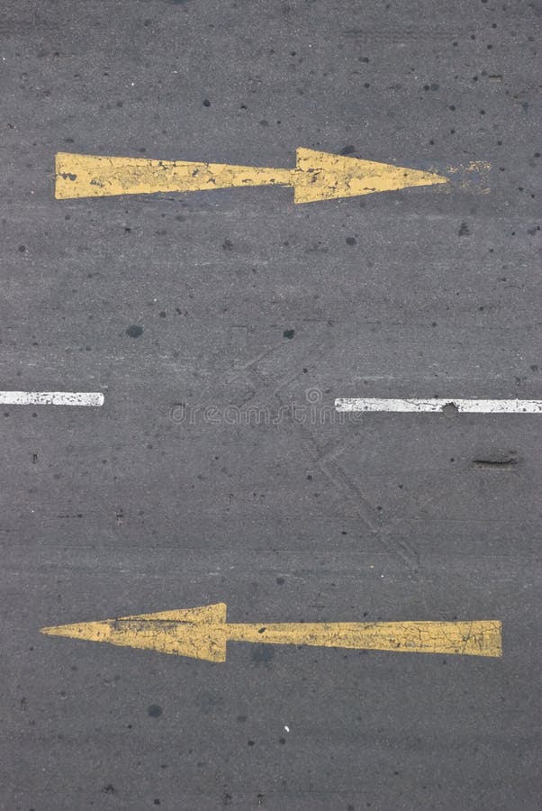 Arrow Symbol Signs on Street Stock Image - Image of road, path: 53635619