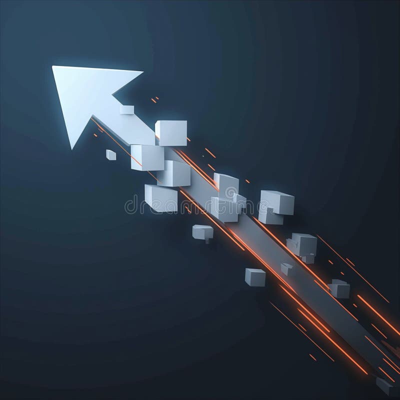 Arrow Symbolizes Progress and Strategic Direction Dynamic 3D ...