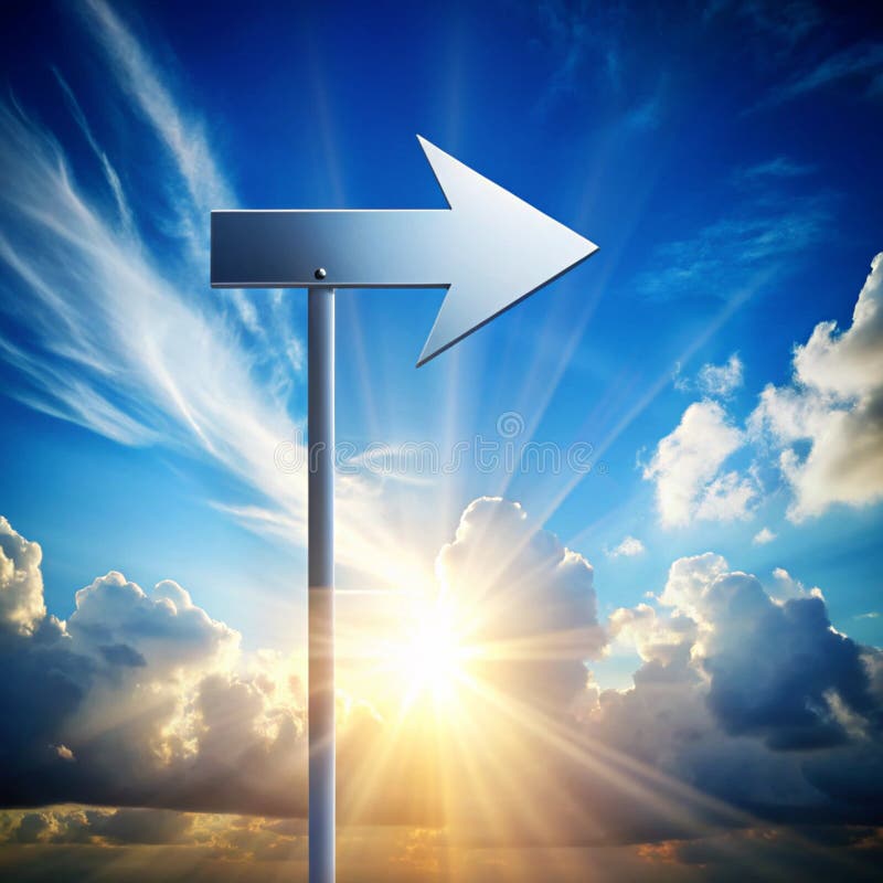 Arrow Symbolizing Progress in the Sky Stock Illustration - Illustration ...