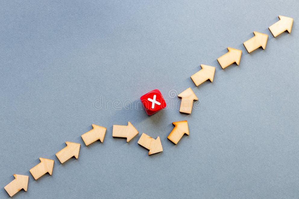 Arrow Symbols Bypassing Threats in Pursuit of the Goal. Concept Avoid ...