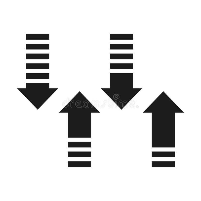 Arrow Symbols Collection. Black Solid and Striped Designs. Upward and ...